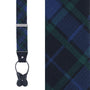 Ives Green and Navy Blackwatch Plaid Silk Button End Braces by ...