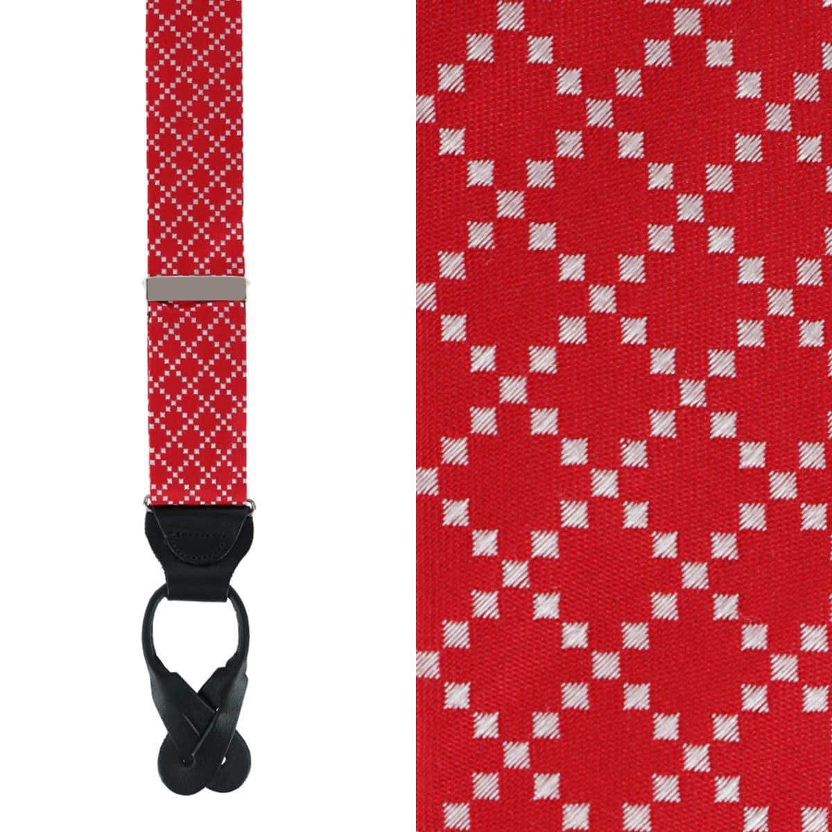 Rowan Geometric Pattern Silk Button End Braces by Trafalgar Men's ...